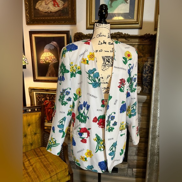TanJay | Jackets & Coats | Vtg Floral Garden Tan Jay Woman Blazer Size ...